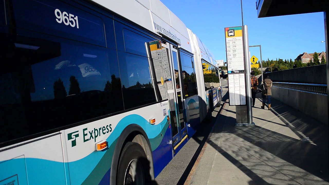 Sound Transit 2011 New Flyer DE60LFR Hybrid 9651 On The 550 @ Rainier ...