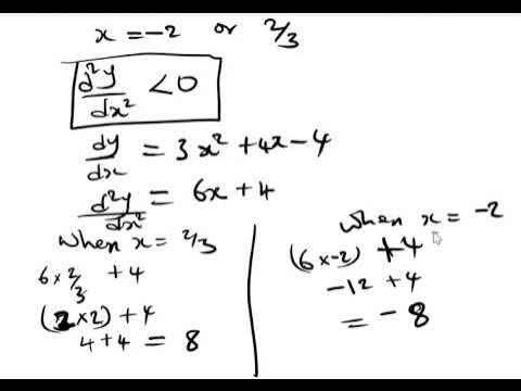Differentiation 12: Turning point II (maximum and minimum value of x ...