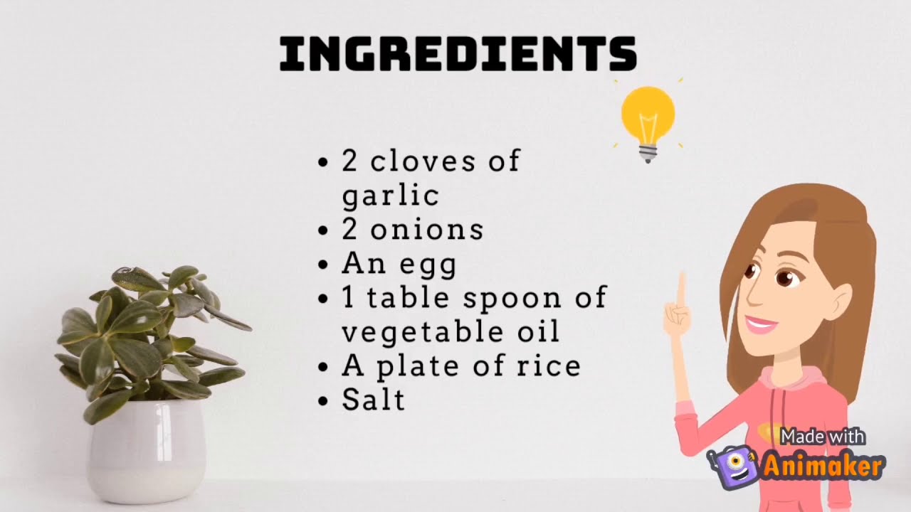 HOW TO MAKE A PLATE OF FRIED RICE (Procedure Text) - YouTube