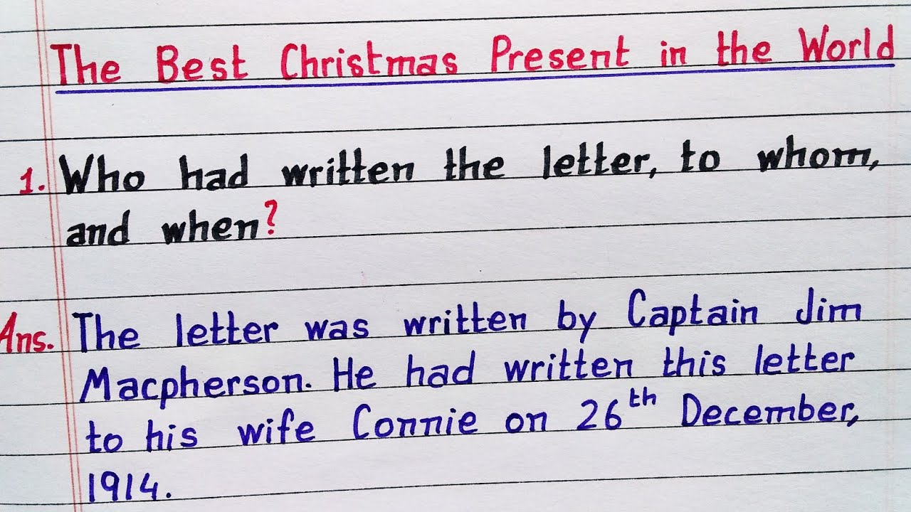 Who had written the letter, to whom, and when? | The Best Christmas ...