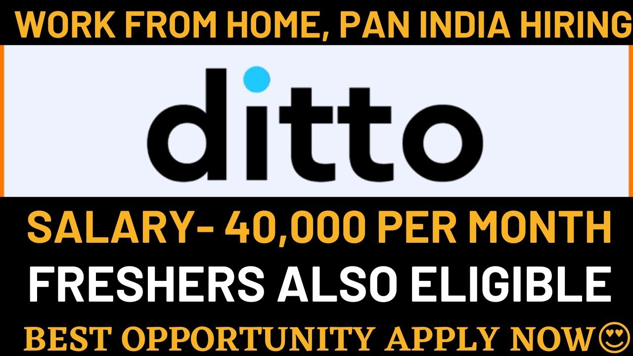 Ditto Hiring|Work from home jobs for freshers|Work from home jobs ...
