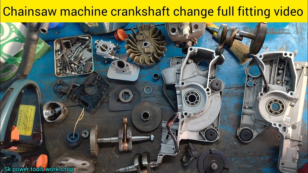 How to change the crank shaft of a chainsaw machine full fitting karne ...