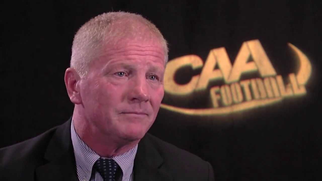 UNH Football: Coach McDonnell talks QBs, Defense at CAA Media Day - YouTube