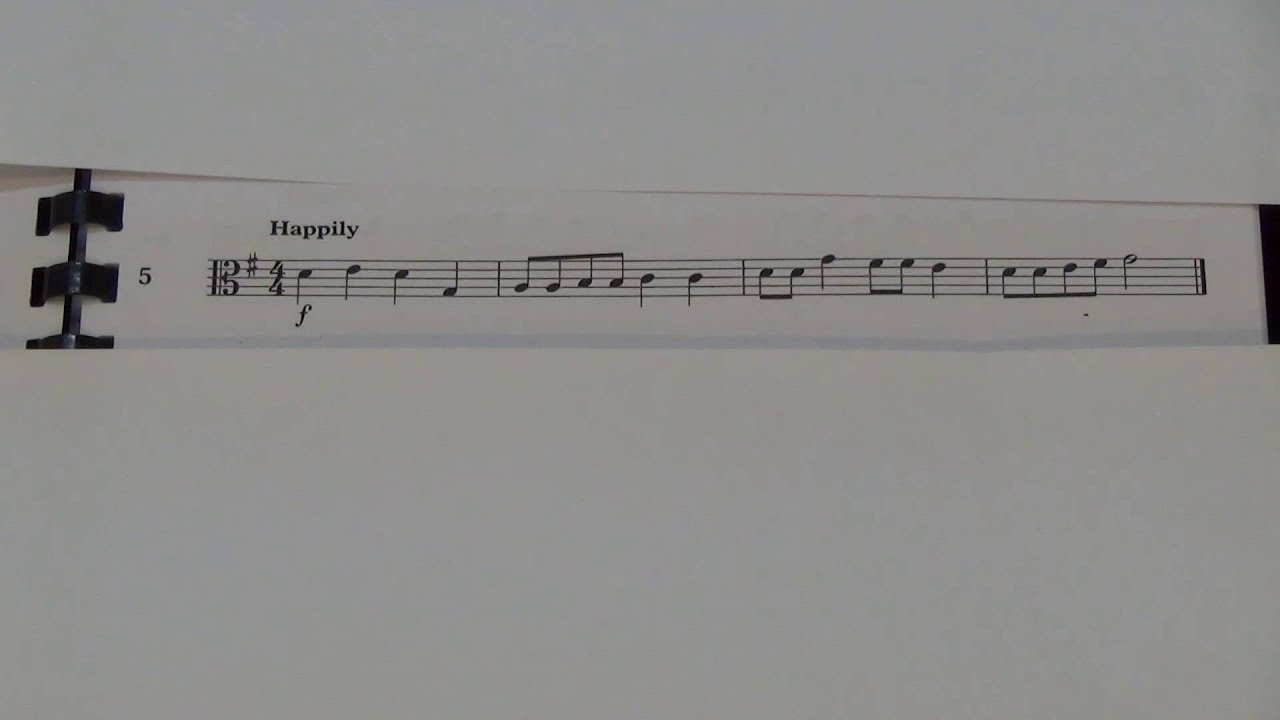 Viola Grade 1 Sight Reading No 5 Happily - YouTube
