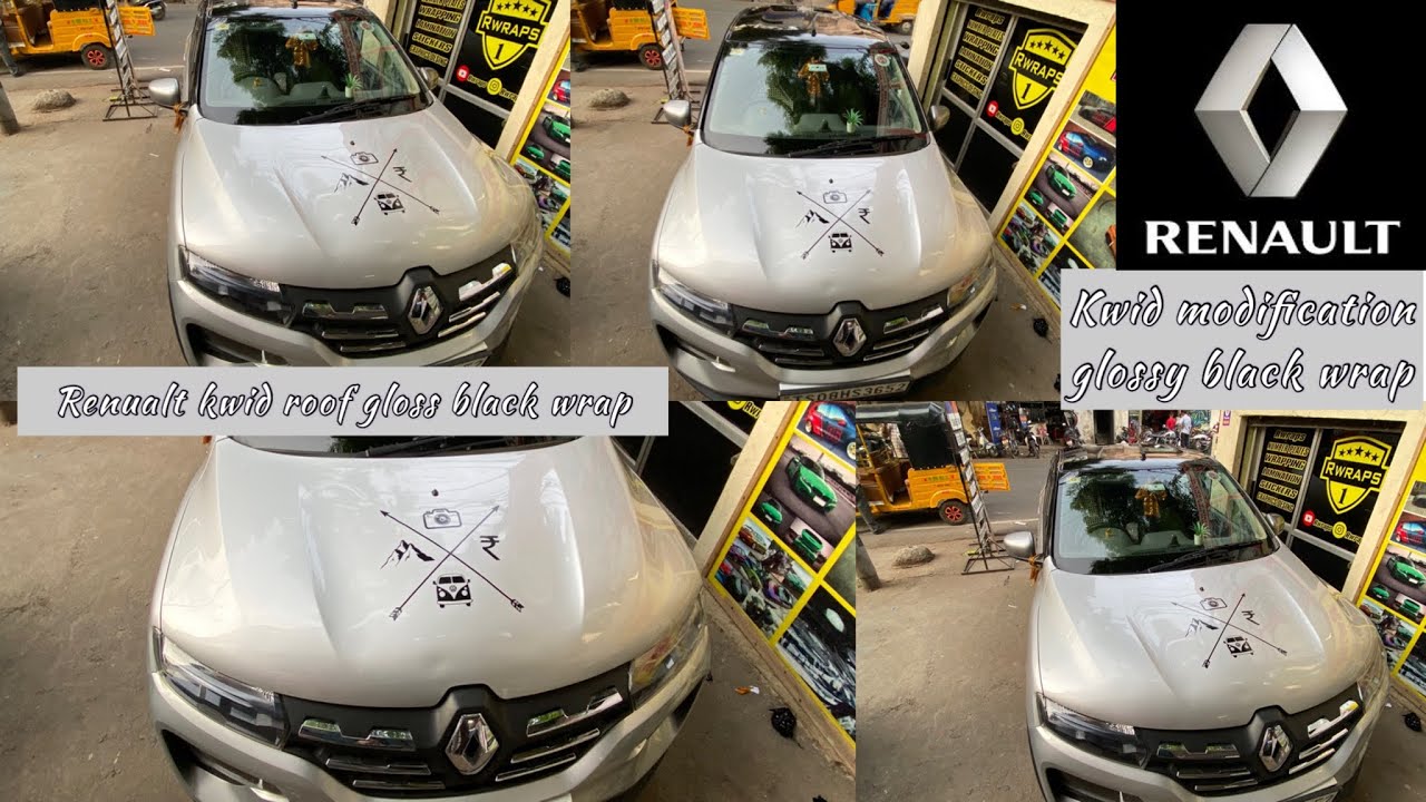 Renault kwid Roof Gloss Black wrapping | rooftop black | renault quid ...