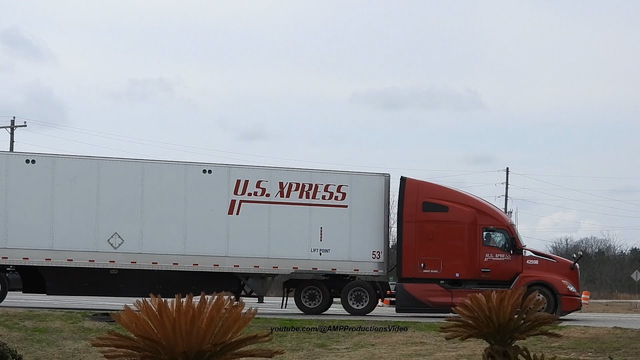 Truckspotting Red Kenworth T680US Xpress 2925 - YouTube
