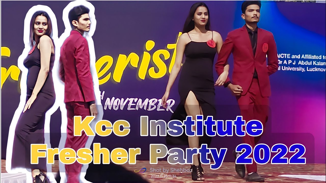 Kcc Institute Greater Noida Fresher Party Miss Fresher Ramp walk - YouTube