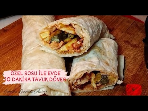 EVDE TAVUK DÖNER YAPIMI TAVUK DÖNER GÖZLEME TARİFİ İLE HOMEMADE CHİCKEN WRAP