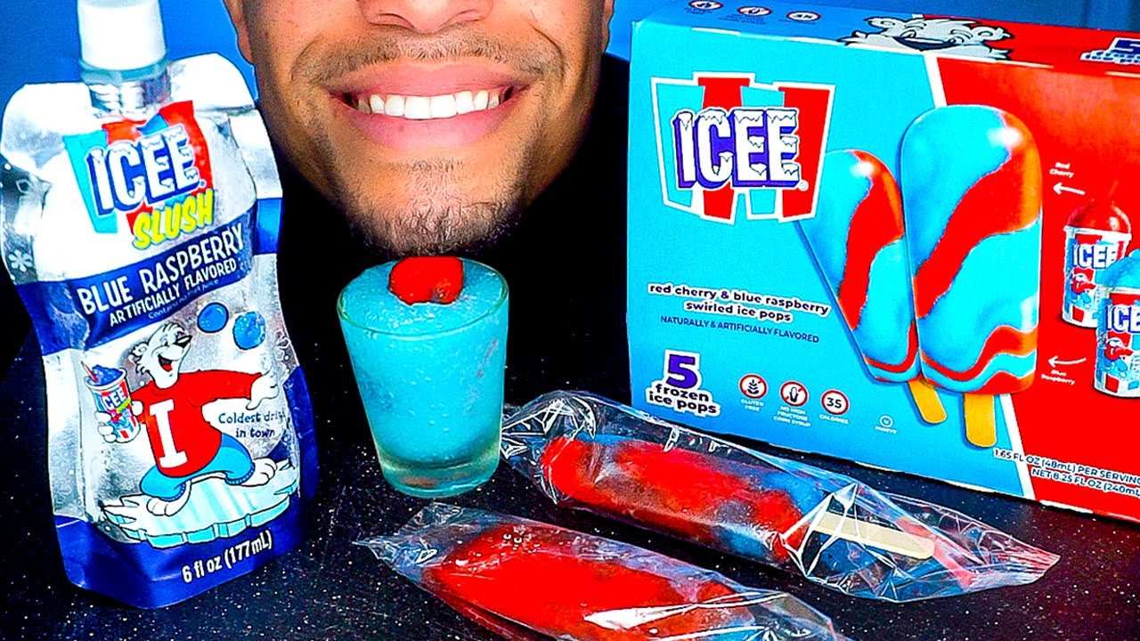 Icee Slushies Popsicle Blue Red Maker Machine Fun Factory Eating Show ...