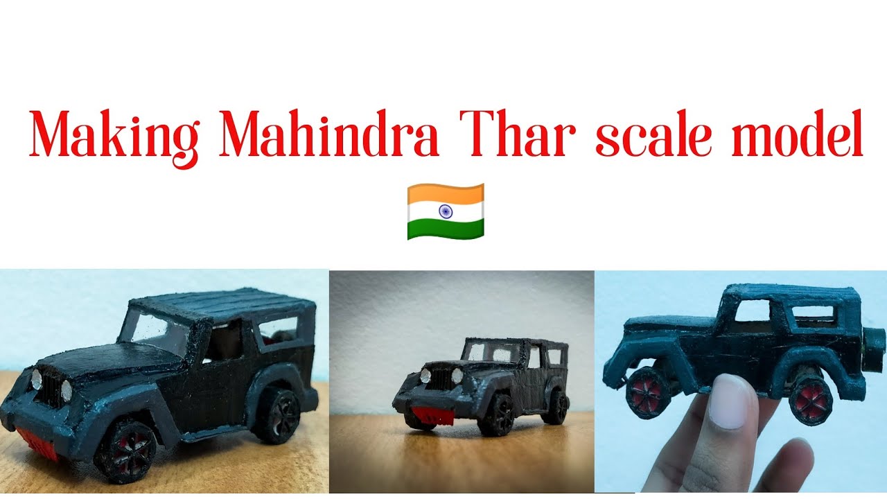 Miniature making Mahindra Thar scale Model by hand - YouTube