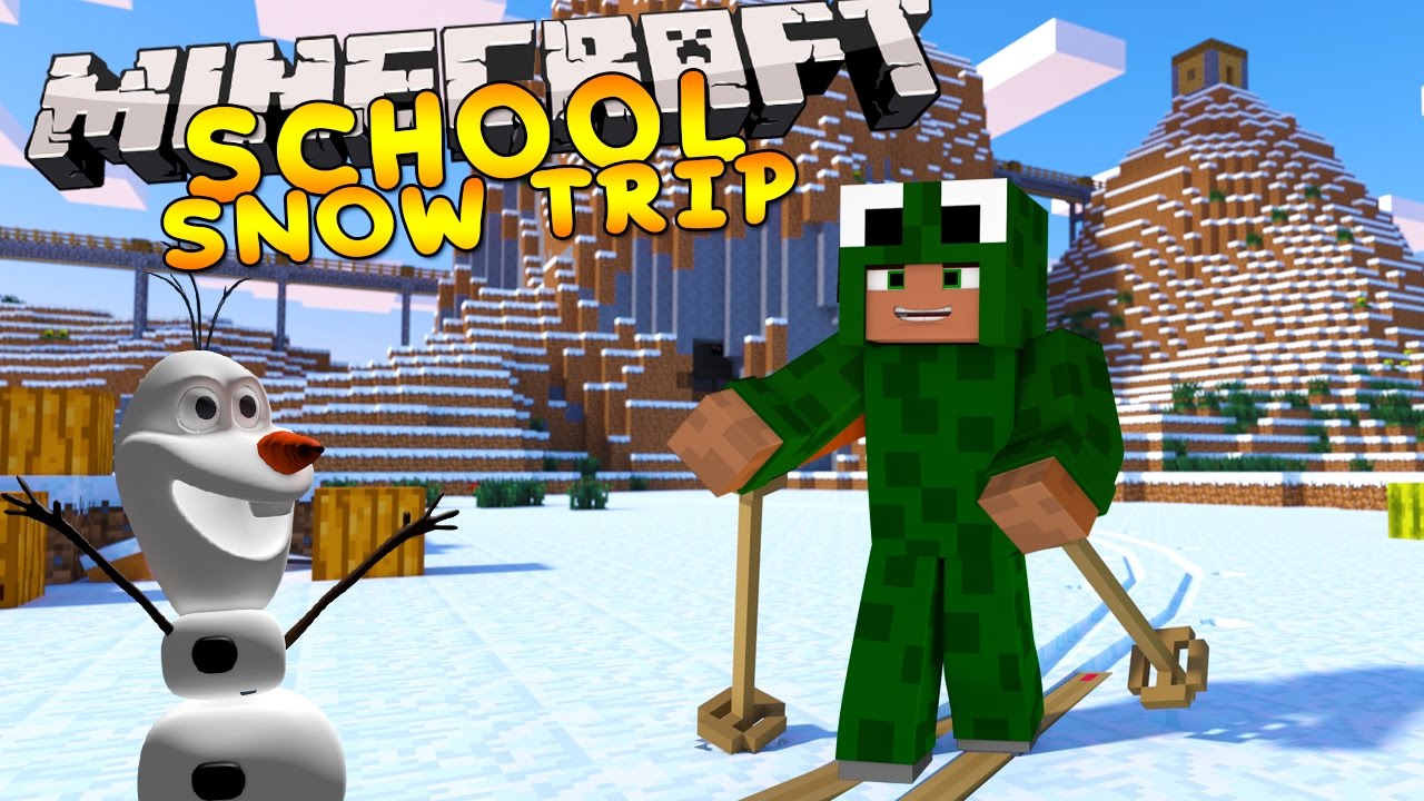 Minecraft School - SUPER SNOW HOLIDAY w/ Little Lizard & Tiny Turtle ...