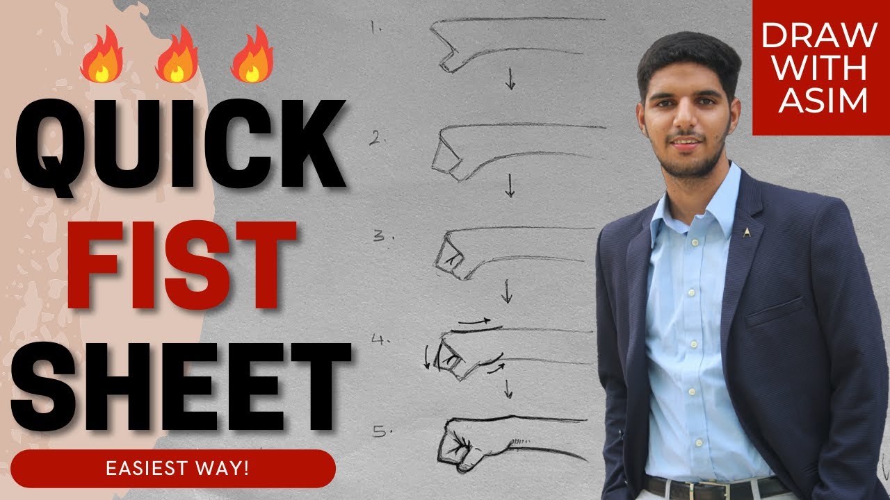 How to draw a fist easy | Quick Fist Sheet | Easiest way to draw fist ...