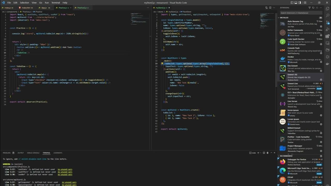 Demo of Mobx only Rendering Component when RELEVANT state is being updated - YouTube