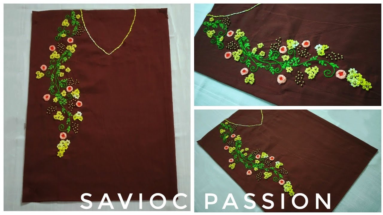 Shoulder Design || Hand Embroidery || Tutorial || Easy to Learn - YouTube