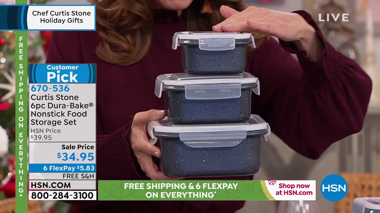 Curtis Stone 6piece DuraBake Nonstick Food Storage Set - YouTube