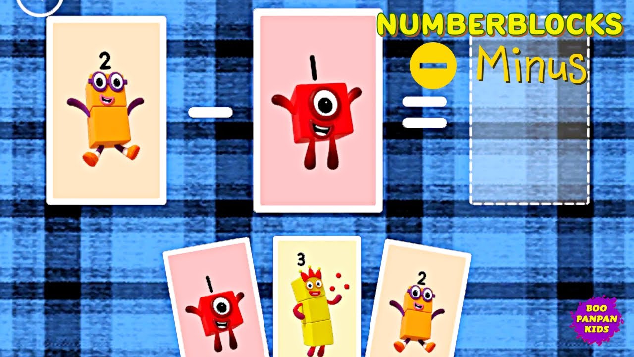 Learning Number Blocks Math Minus Numbers - Cartoon for Kids ...