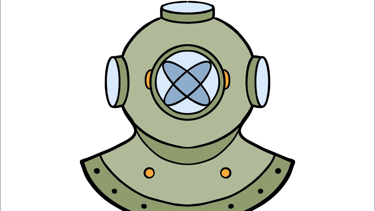 How to Draw DIVER HELMET EASY - YouTube