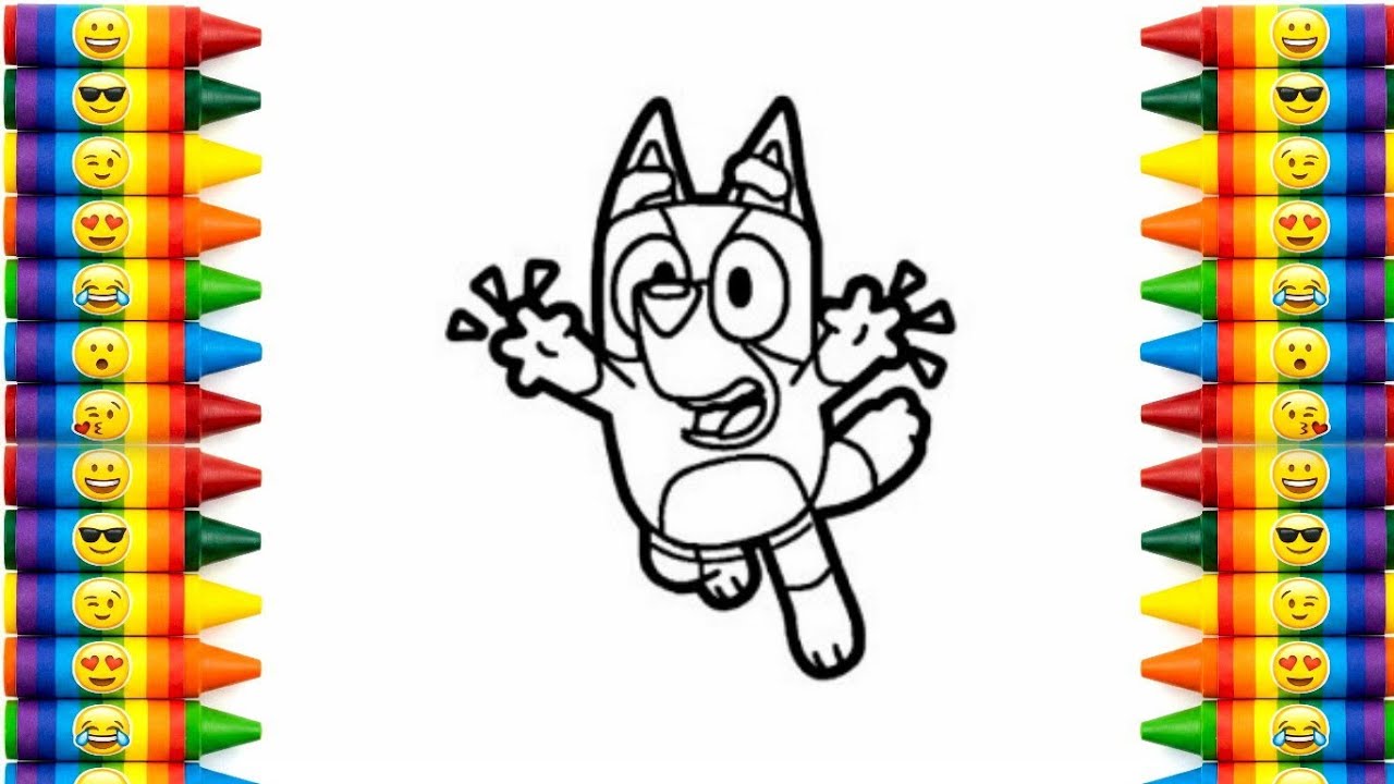 How to Draw Bluey 💙 | Drawing for Kids Easy Cartoon Coloring - YouTube