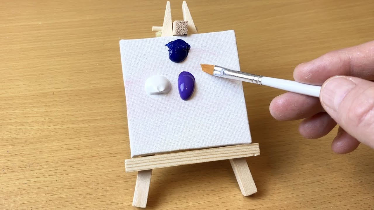 Mini Canvas ideas Acrylic Painting / A Snowy night Acrylic Painting ...