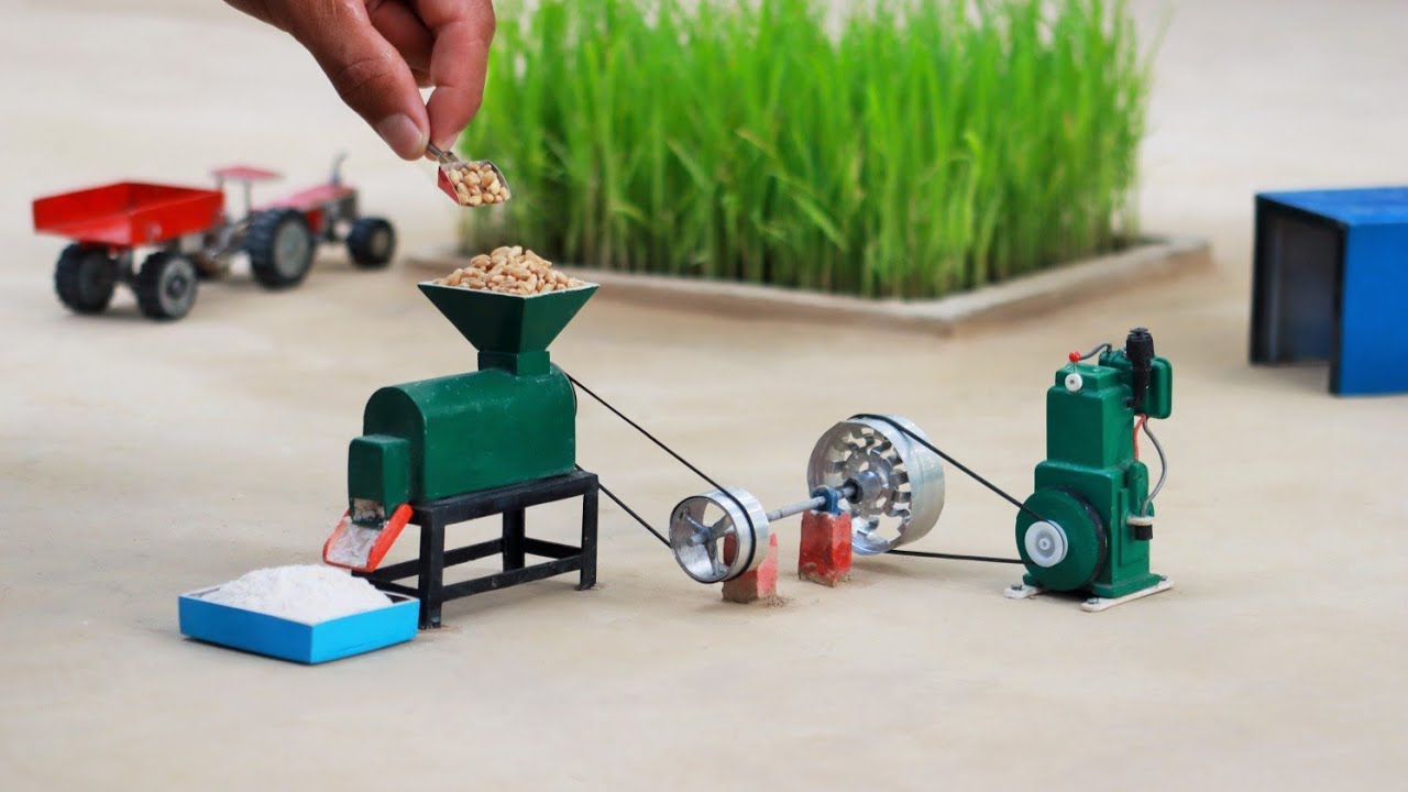 diy tractor mini flour mill machine science project #6 ...