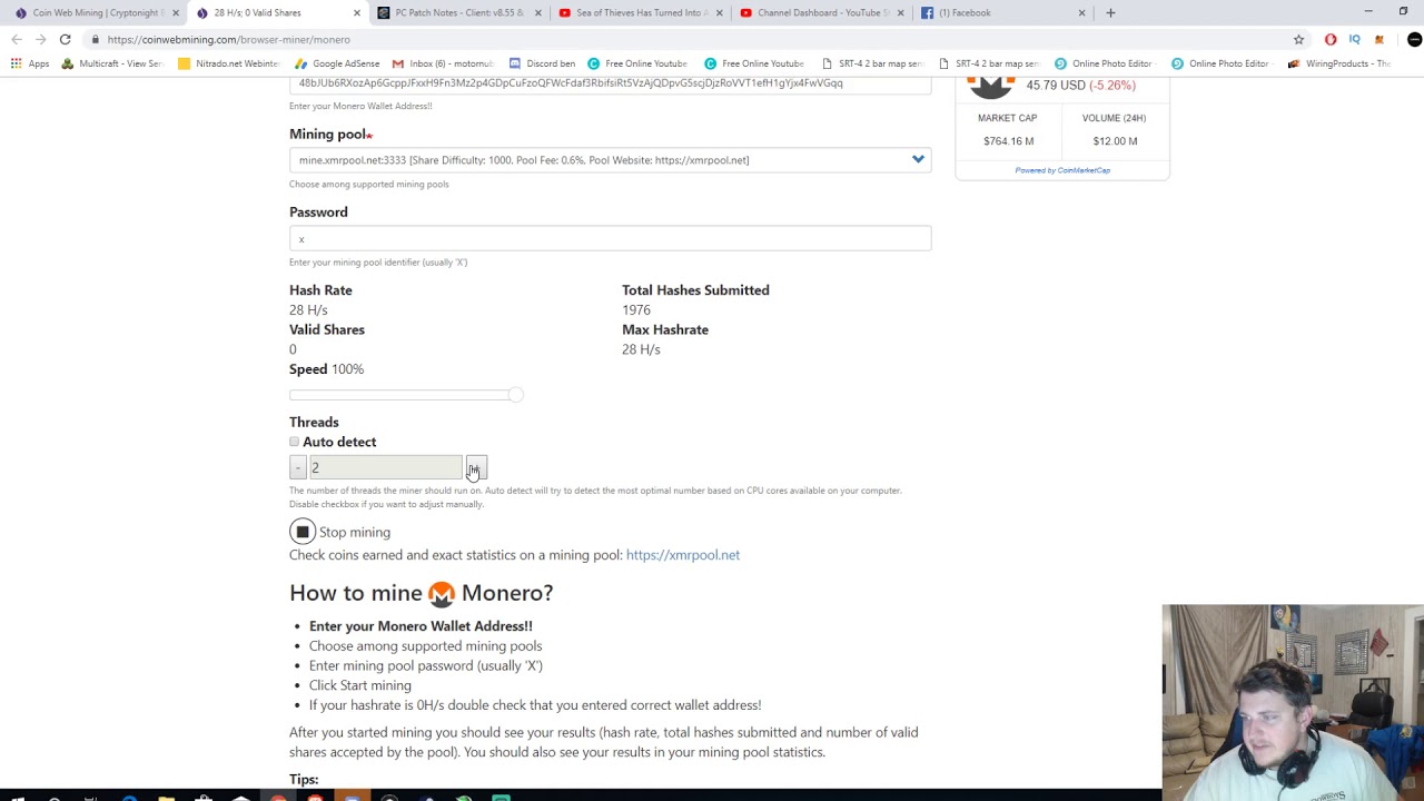 Browser Based CPU Miner for Monero - YouTube