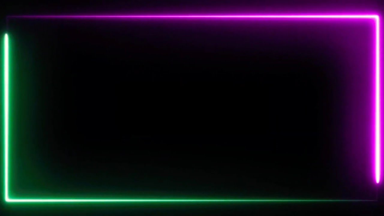 Pink And Light Green Neon Light Glowing Border Frame Template | After ...
