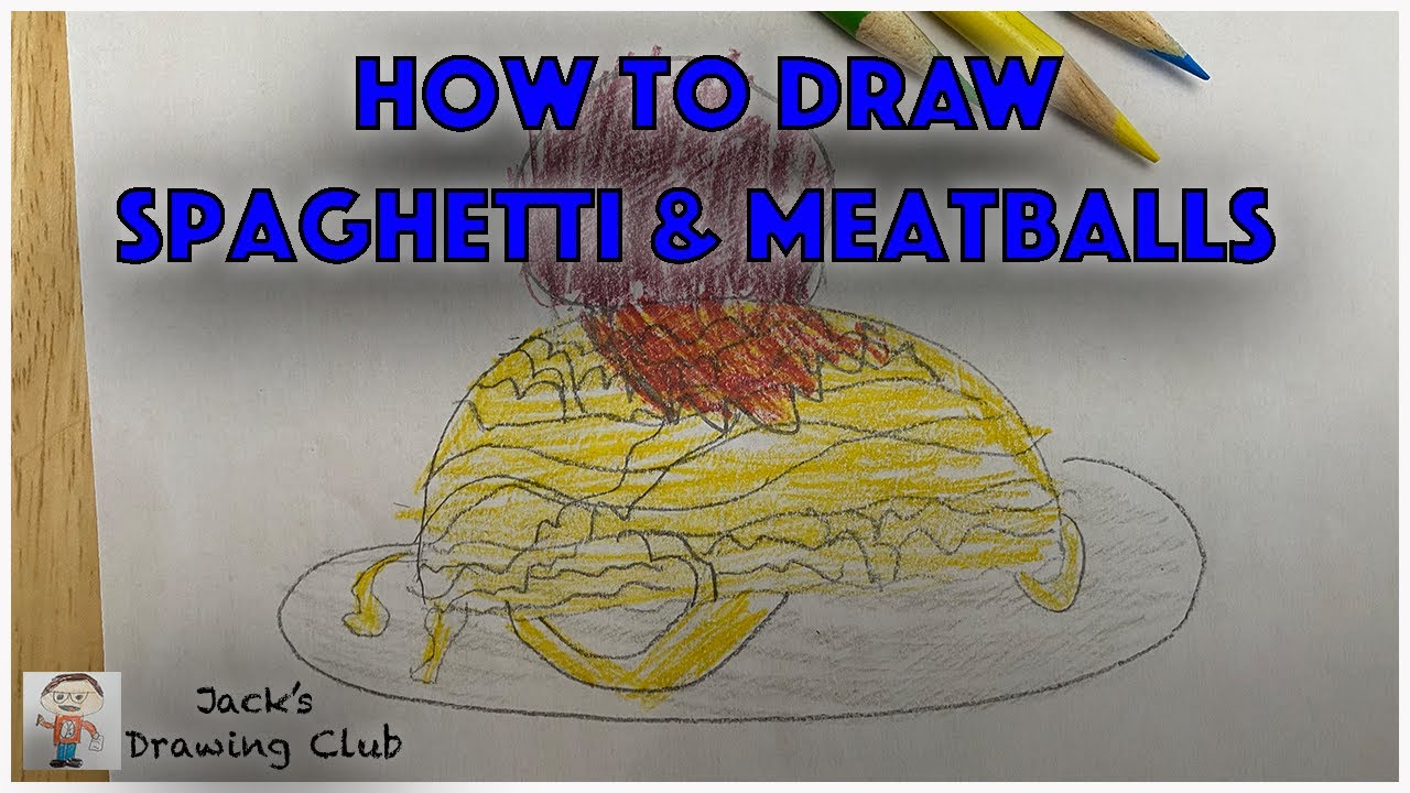 How To Draw Spaghetti And Meatballs - YouTube