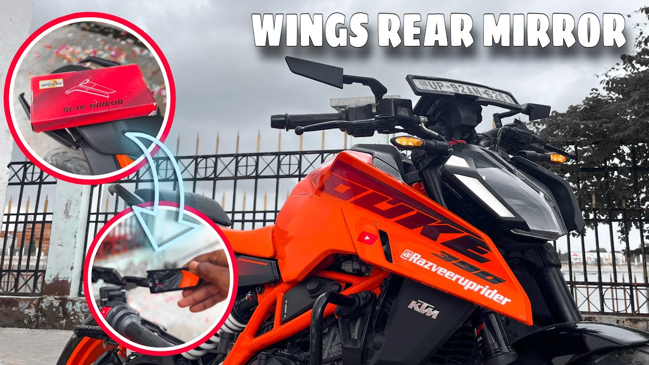 Stealth Naked Rear Mirror || Wing Mirrors on My Duke 390 Gen 3 - YouTube