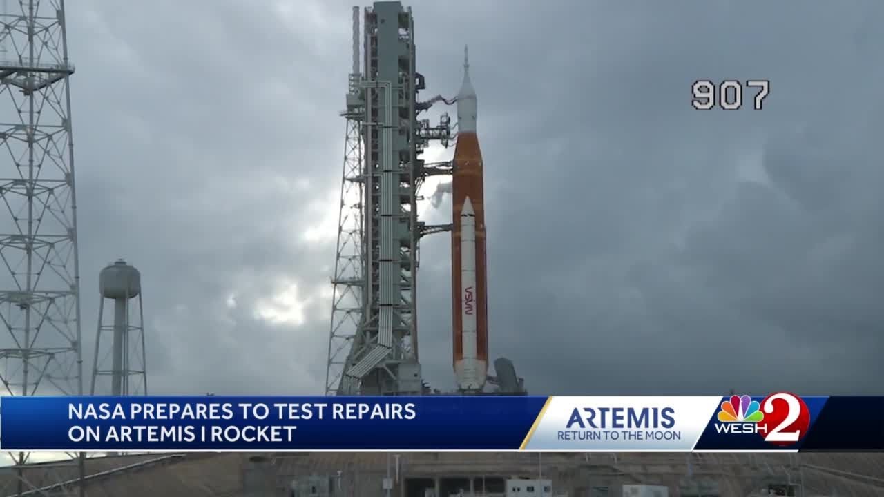 NASA prepares to test repairs on Artemis rocket - YouTube