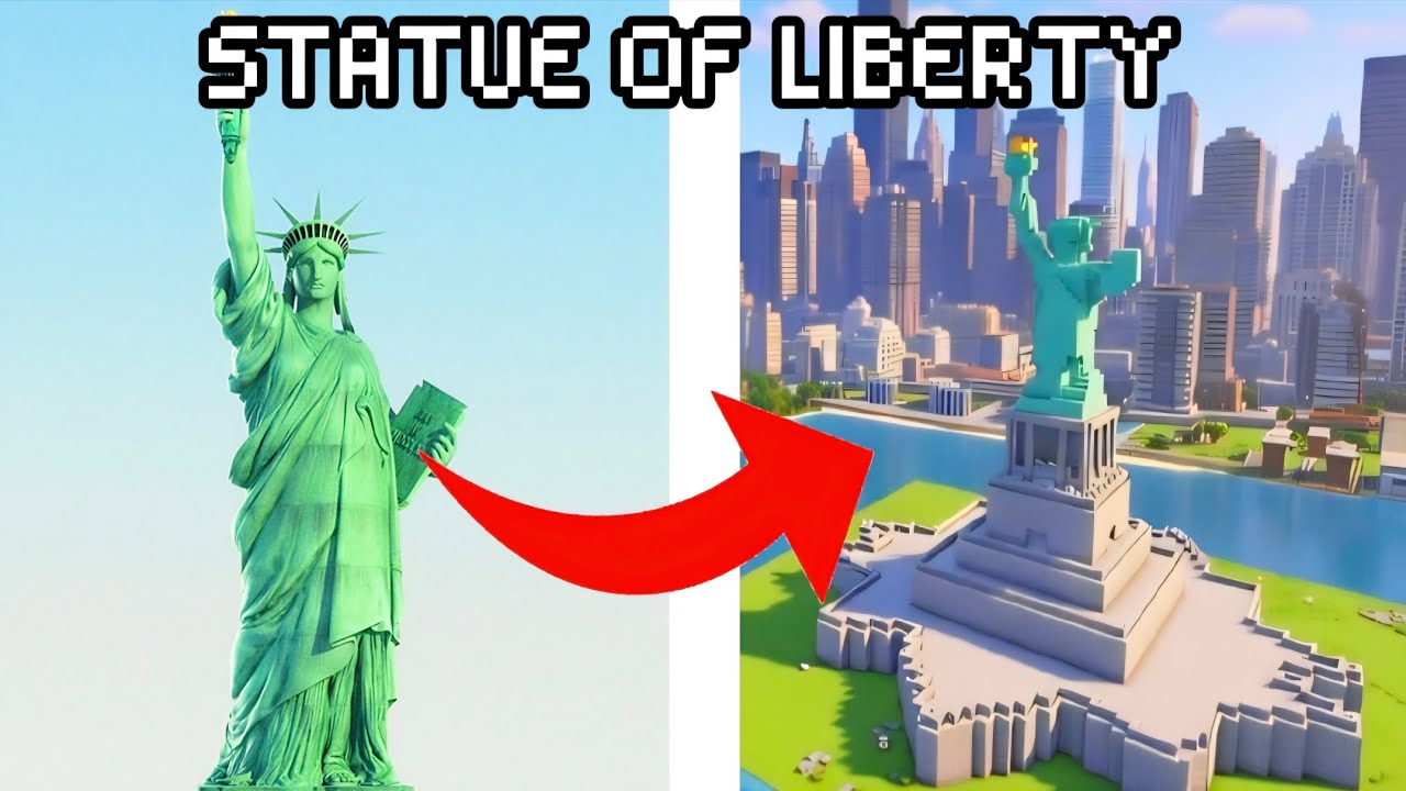 I Built the STATUE OF LIBERTY in Minecraft - YouTube
