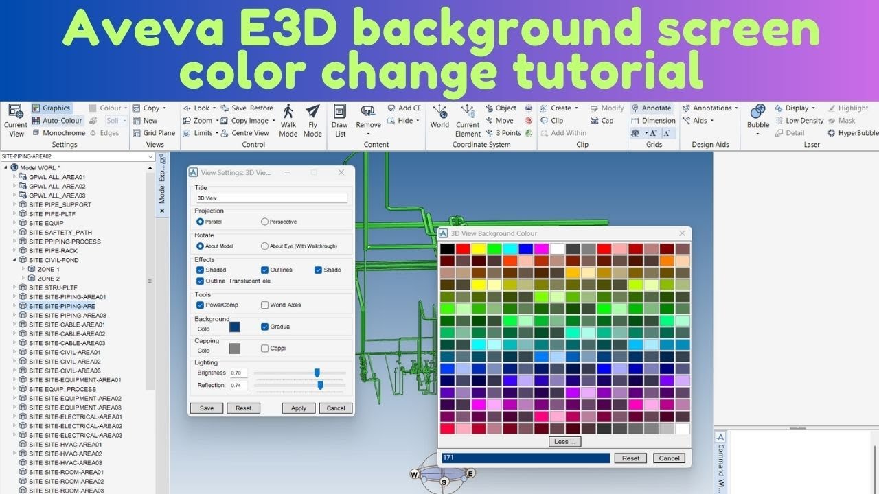 how to change background color in aveva e3d – quick & easy - YouTube