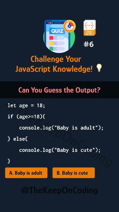 Challenge Your Javascript Knowledge 💡can You Guess The Output 🖥️💡