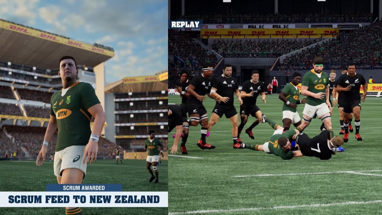 Rugby Challenge 4 - South Africa Springboks vs All Blacks 2024. DHL ...
