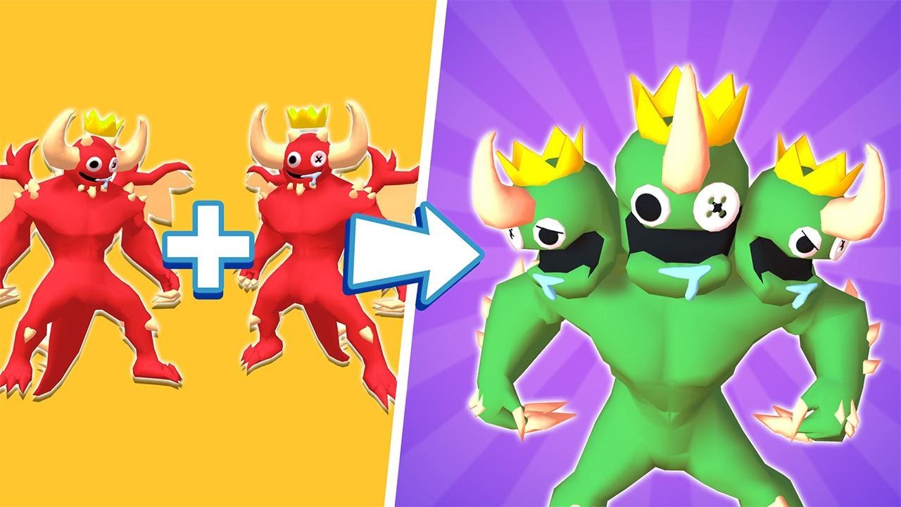 Monster Rampage: Merge Rainbow Rainbow vs Huggy Gameplay - YouTube