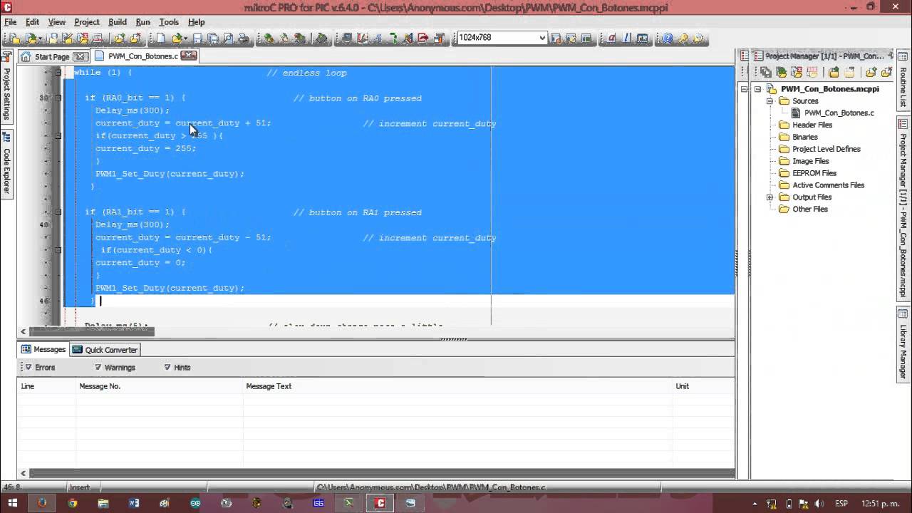 8-Curso de MikroC para PIC - PWM (Modulacion Por Ancho De Pulso) - YouTube