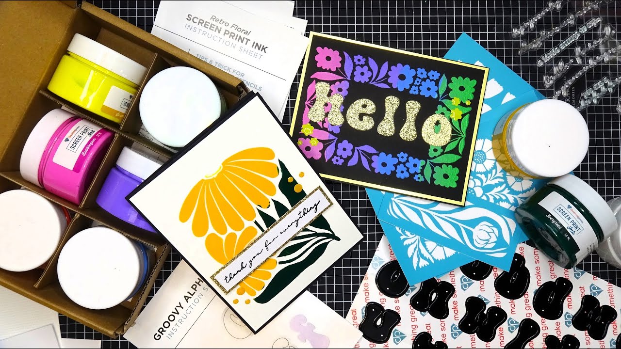 Diamond Press "Retro Floral" Screen Print Kit Review Tutorial! Great ...