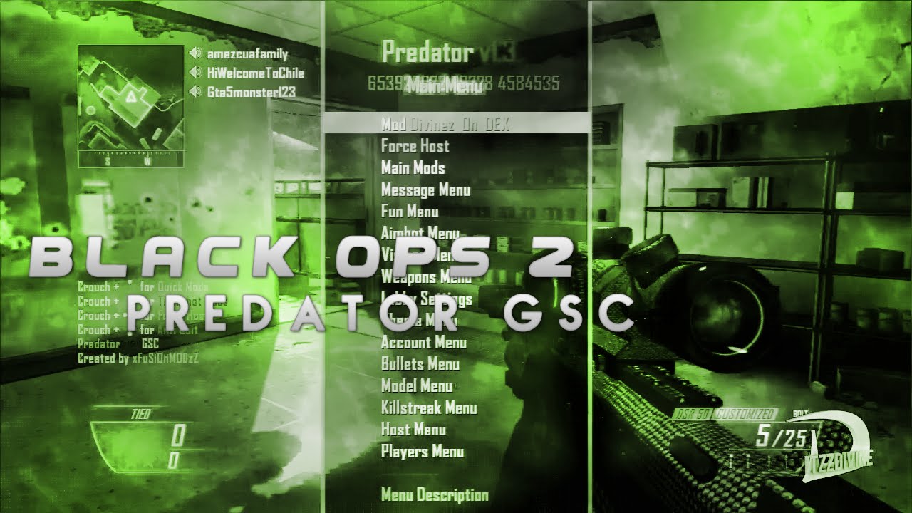 [PS3] Predator V1.3 Black Ops 2 GSC Mod Menu [1.19] - YouTube