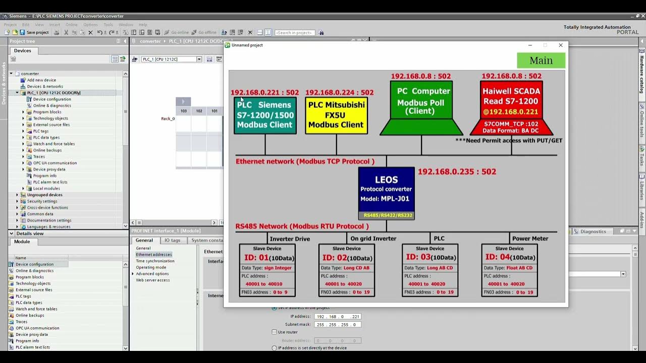 S7 1200 Modbus TCP To ModbusRTU with Slave4unit andHaiwell Scada_Part1 - YouTube
