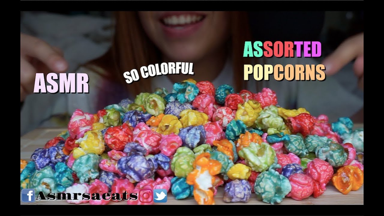 Asmr Colorful Popcorn (Asmr Tingles) Extreme Sounds | Asmr SA Eats ...