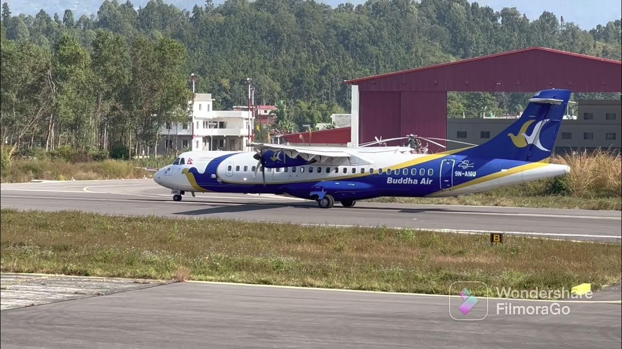 Test flight of Buddha ATR72 at Birendranagar Surkhet airport 2079-07-30 ...