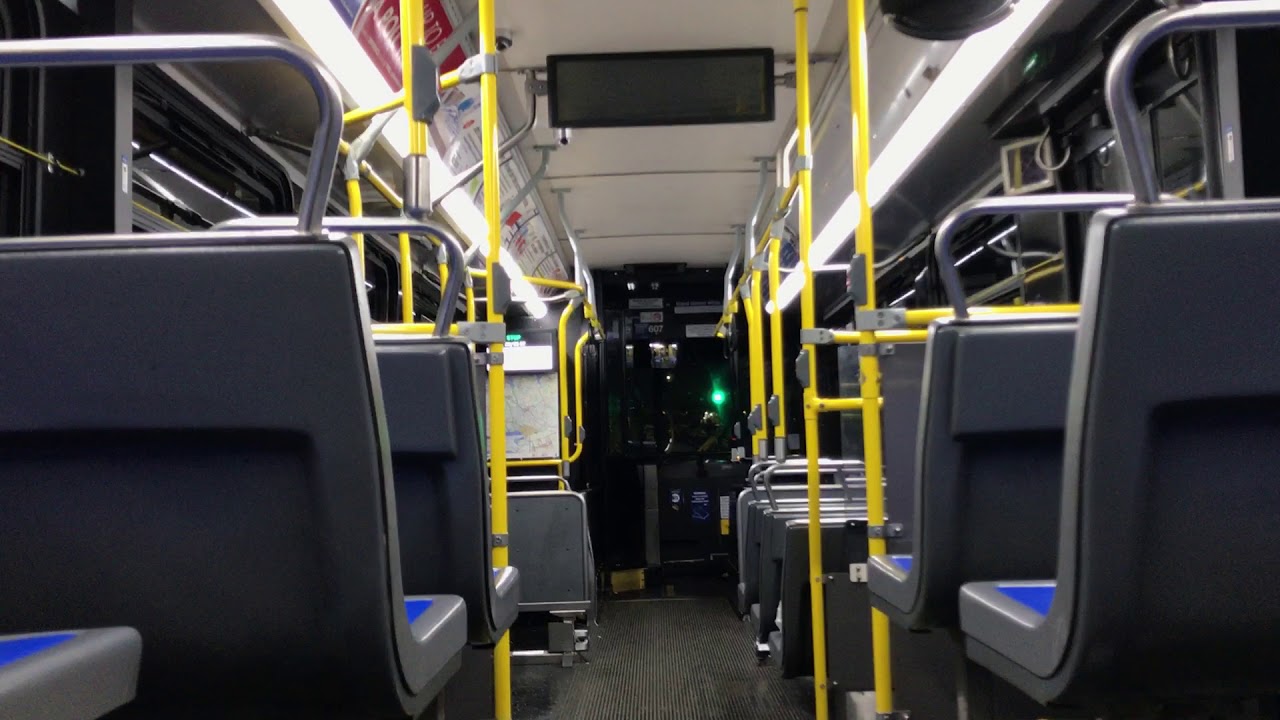MTA: On Board New Flyer C40LF #607 w/ Automated Announcements on the ...