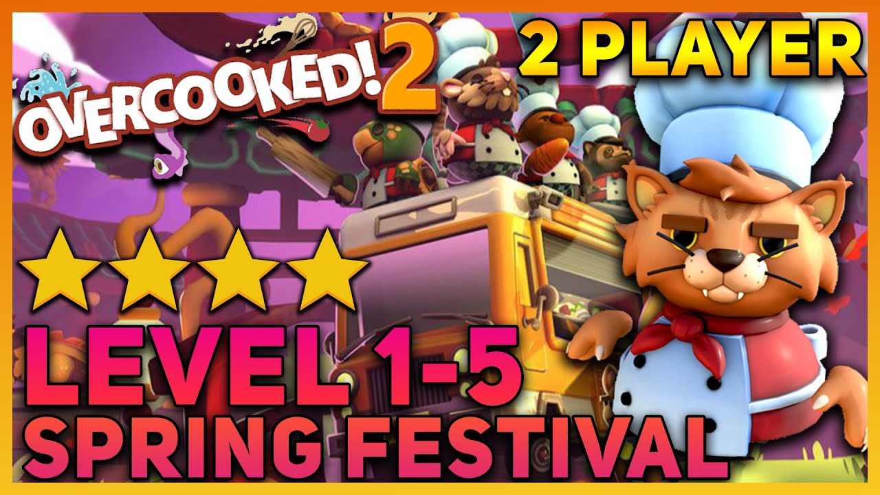 Overcooked 2 DLC Seasonal Update - Spring Festival - Level 1-5 4 Star 2 ...