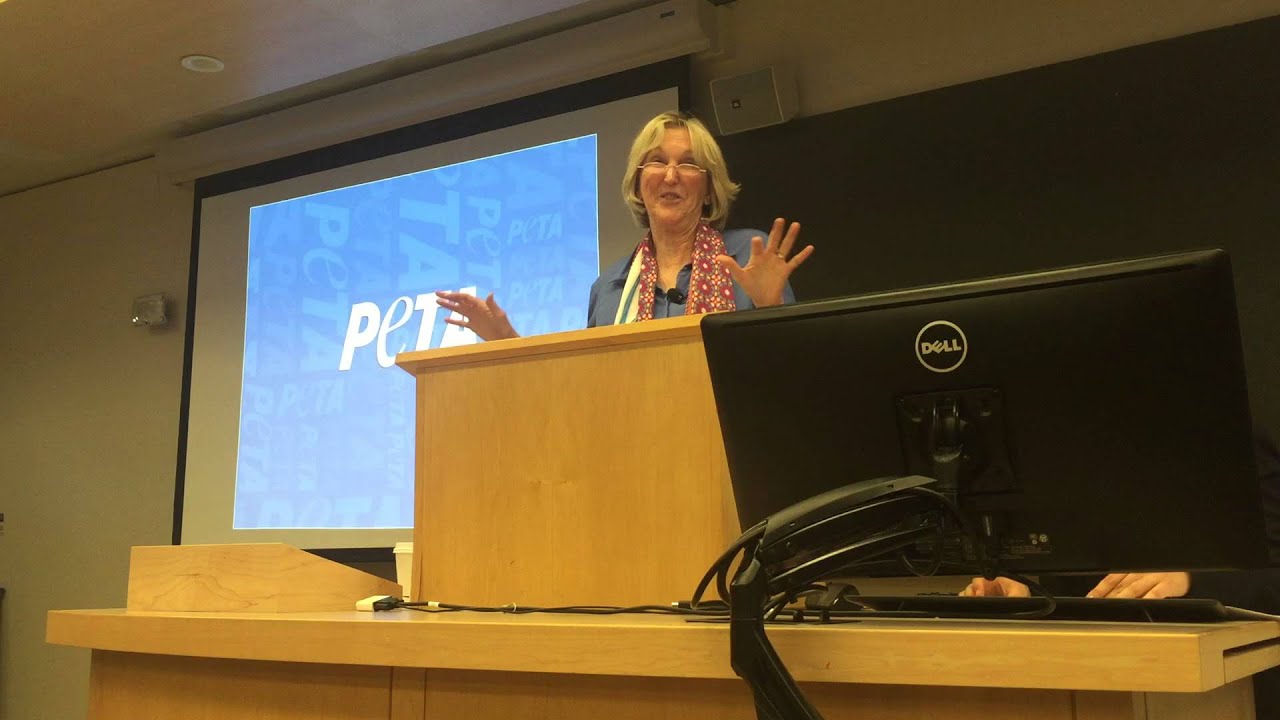 PETA President Ingrid Newkirk speaks at Harvard Law - YouTube