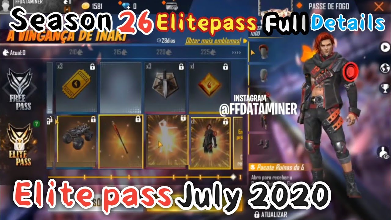 SEASON 26 ELITE PASS FULL DETAILS|JULY MONTH ELITE PASS! - YouTube