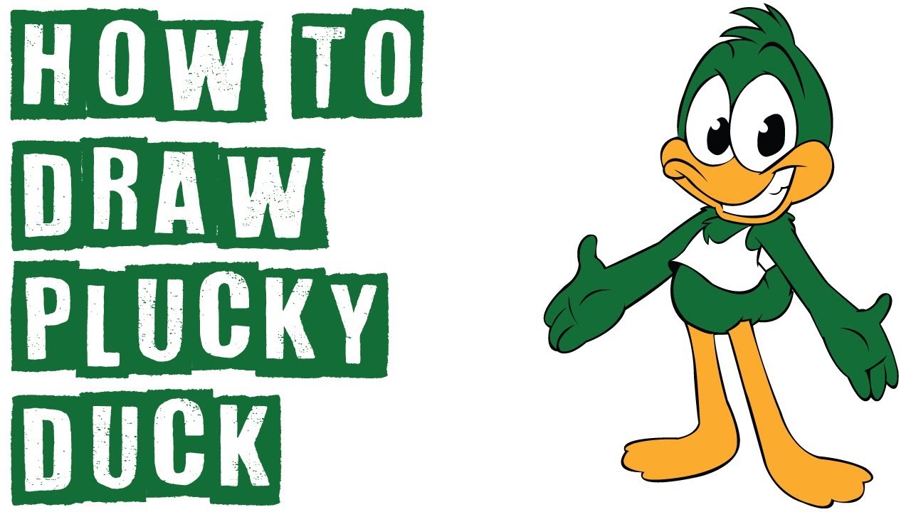 How To Draw Plucky Duck Speed Drawing Expert - YouTube