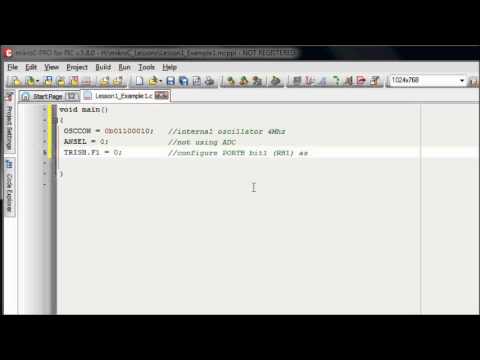 mikroC PRO for PIC 1st lesson - YouTube