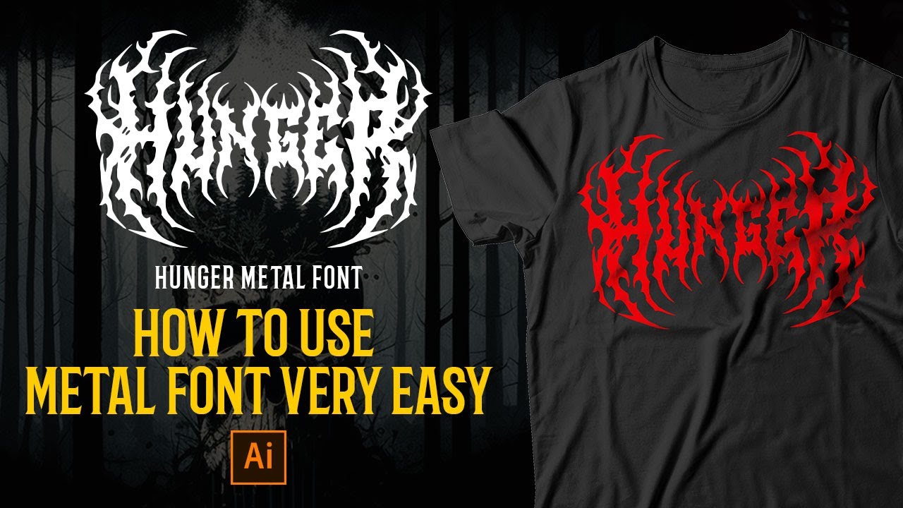 How To Make Black Metal Logo Using HUNGER Metal Font - Very Easy! - YouTube