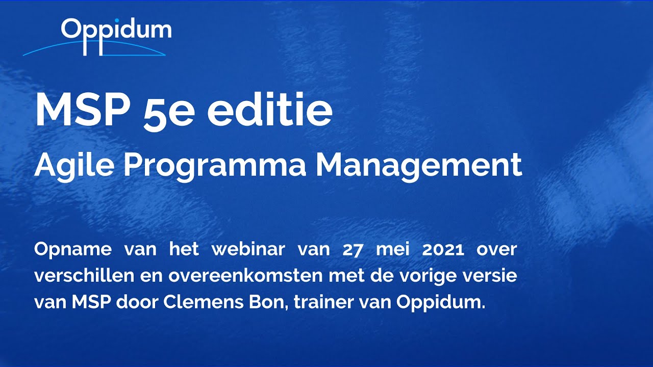 MSP® 5th Edition Agile Programme Management (Nederlands, 2021) - YouTube