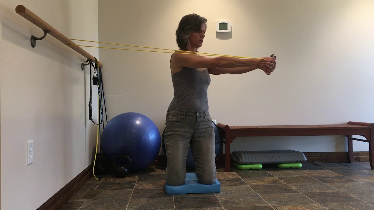 Core Stability: Trunk rotation & Pallof press in tall kneeling - YouTube