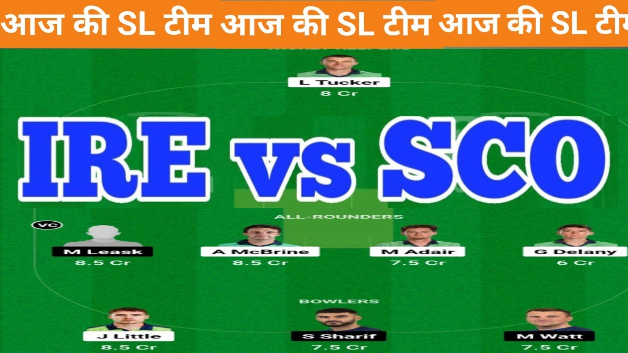 IRE vs SCO Dream11 Team|IRE vs SCO Dream11 WC Qualifiers |IRE vs SCO ...